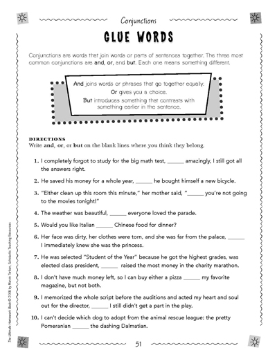 Conjunctions Worksheet Grade 3