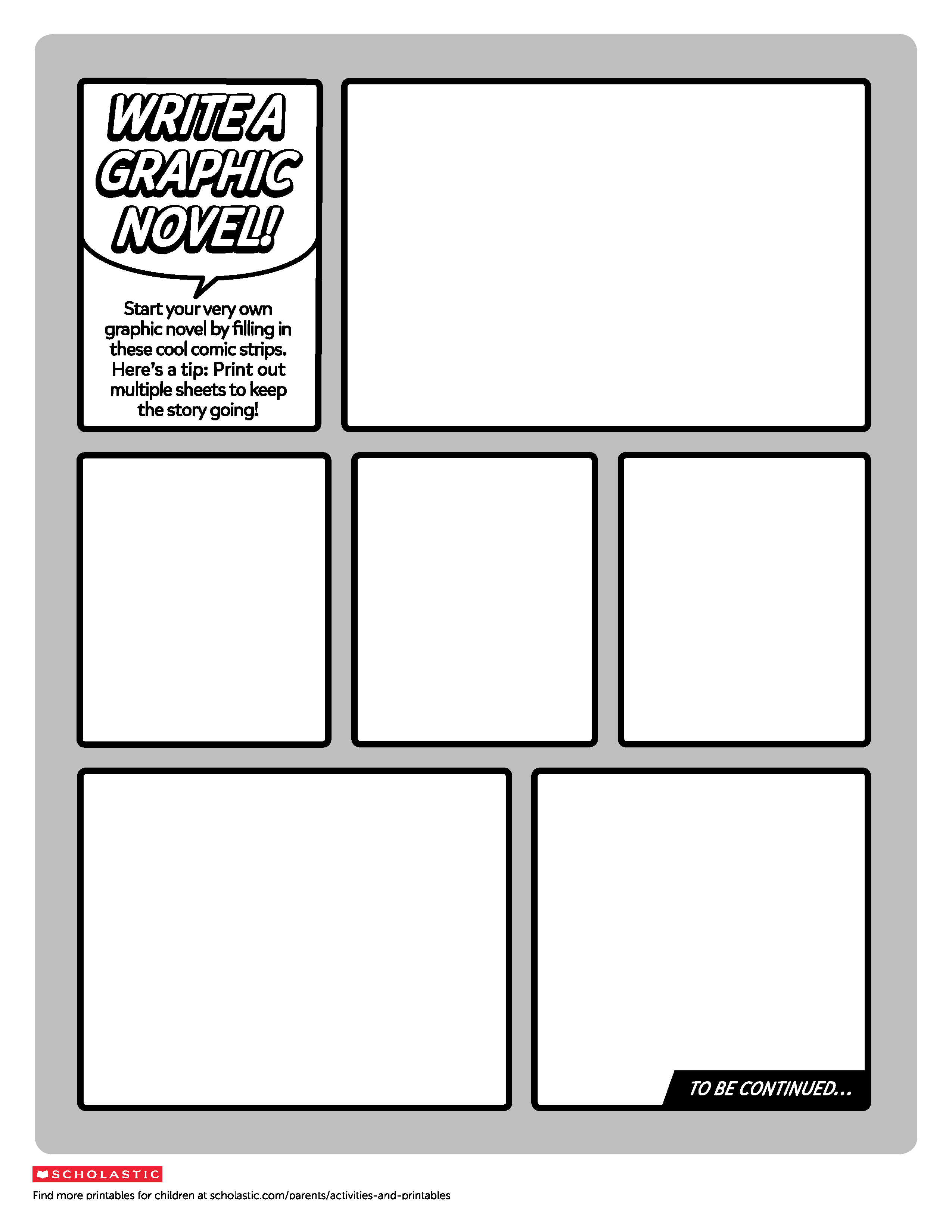 Graphic Novel Storyboard Template FerisGraphics