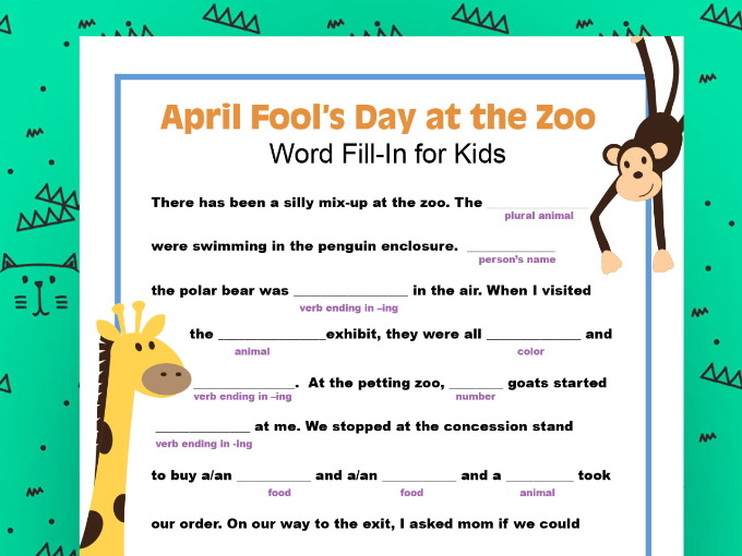 April Fool's Day Word Fill-In