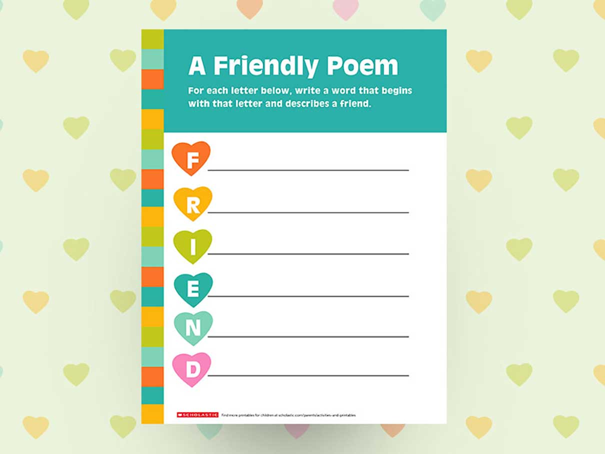 Create a Friendship Poem Printable