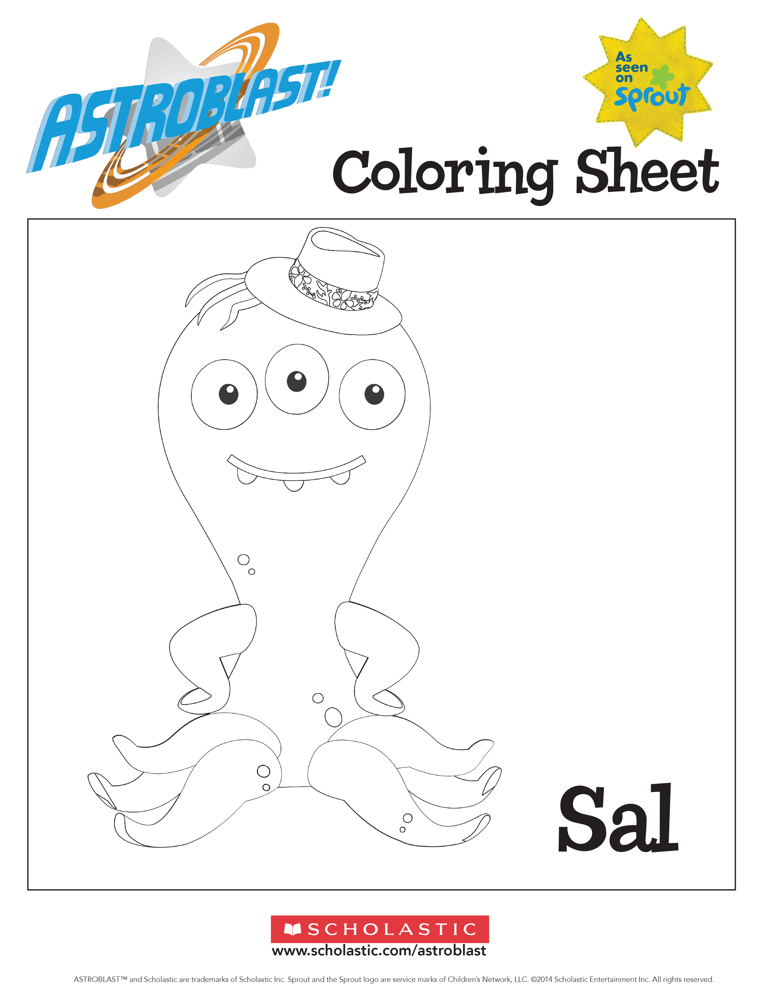 Astroblast: Sal Coloring Sheet | Worksheets & Printables