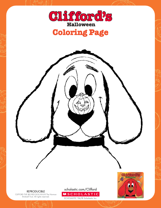 clifford halloween coloring sheet