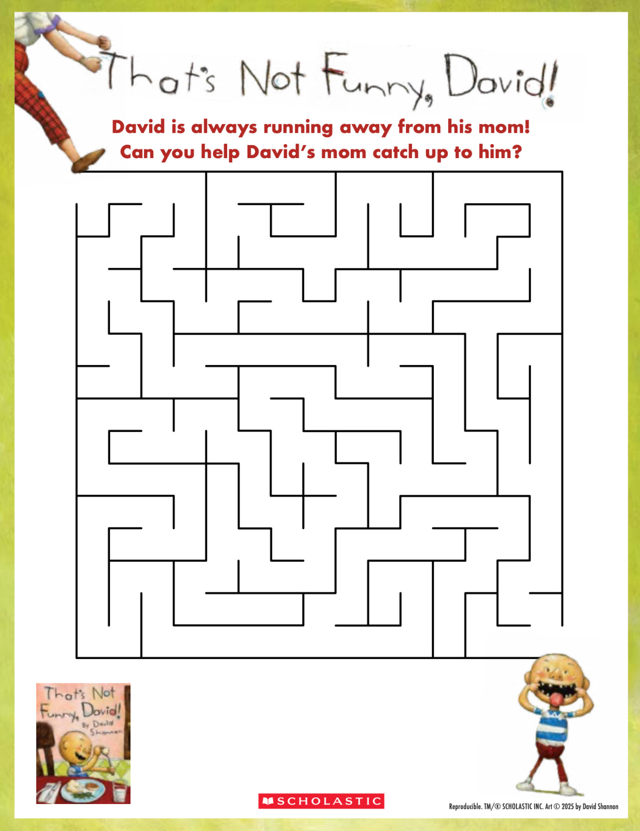 free printable no david coloring page